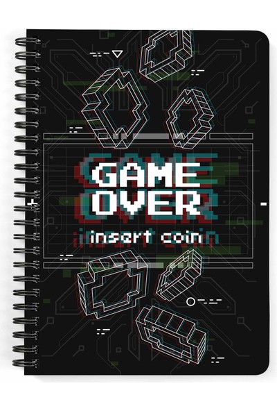 Game Over Baskılı Ahşap Kapaklı Defter 15X20 cm DFT5378 Game Over Baskılı Ahşap Kapaklı Defter 15X20 cm DFT5378