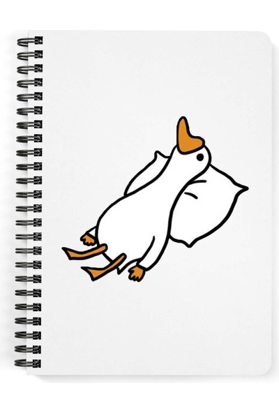 Ördek Baskılı Ahşap Kapaklı Defter 15X20 cm DFT6626