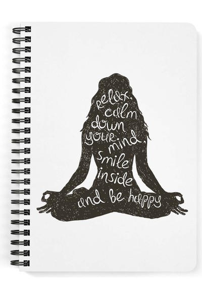 Yoga Baskılı Ahşap Kapaklı Defter 15X20 cm DFT2005