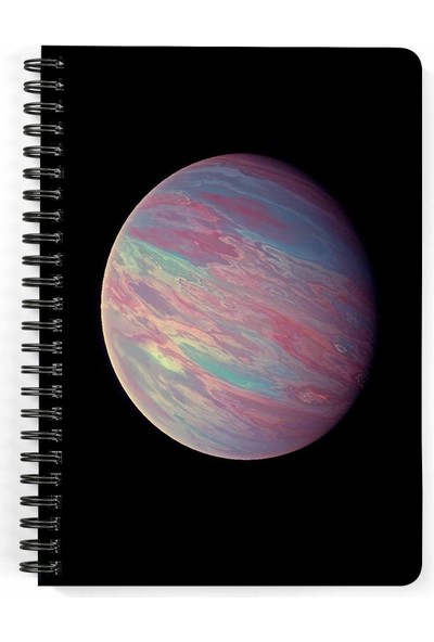 Gezegen Baskılı Ahşap Kapaklı Defter 15X20 cm DFT3864