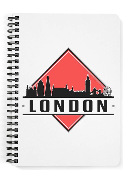 London Baskılı Ahşap Kapaklı Defter 15X20 cm DFT2200