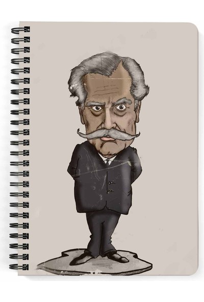 Hulusi Kenter Baskılı Ahşap Kapaklı Defter 15X20 cm DFT3977