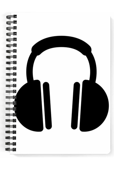 Kulaklık Baskılı Ahşap Kapaklı Defter 15X20 cm DFT3091