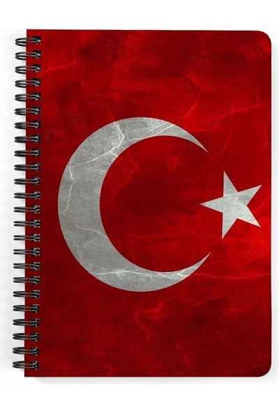 Ay Yıldız Baskılı Ahşap Kapaklı Defter 15X20 cm DFT5525