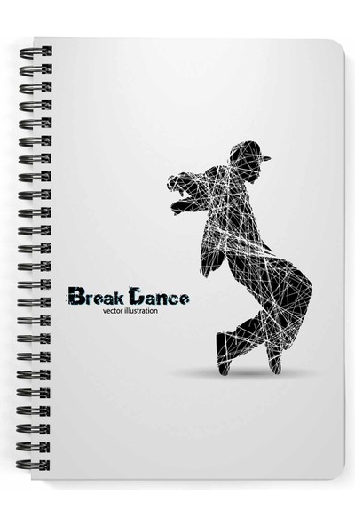 Break Dance Baskılı Ahşap Kapaklı Defter 15X20 cm DFT5333