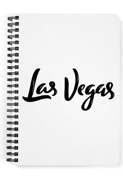 Las Vegas Baskılı Ahşap Kapaklı Defter 15X20 cm DFT2180