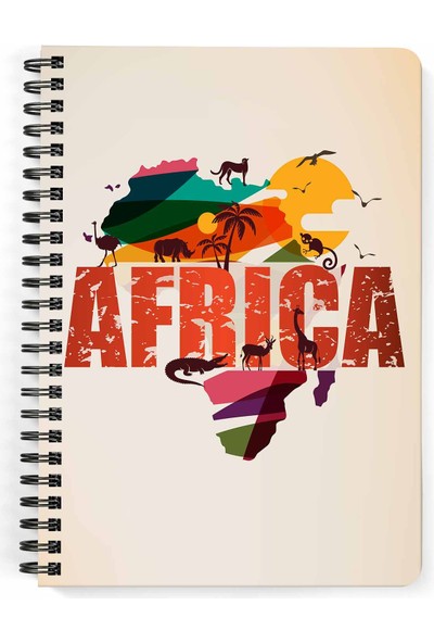 Africa Baskılı Ahşap Kapaklı Defter 15X20 cm DFT3963