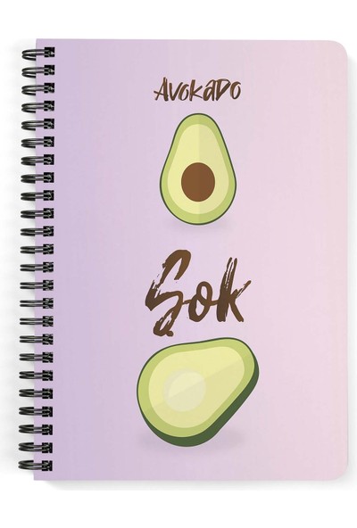 Avokado Baskılı Ahşap Kapaklı Defter 15X20 cm DFT2455