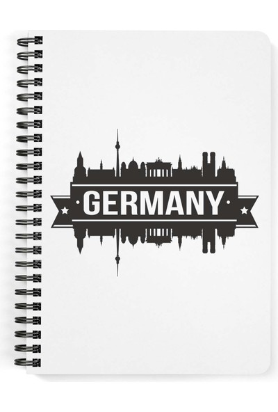 Germany Baskılı Ahşap Kapaklı Defter 15X20 cm DFT2185