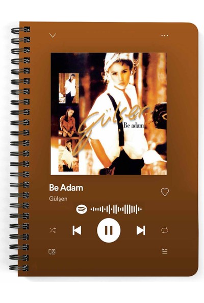Be Adam Gülşen Spotify Karekodlu Baskılı Ahşap Kapaklı Defter 15X20 cm DFT2838 Be Adam Gülşen Spotify Karekodlu Baskılı Ahşap Kapaklı Defter 15X20 cm DFT2838