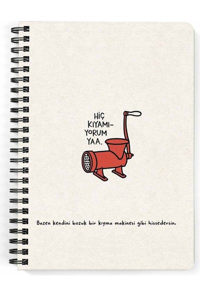 Kıyamıyorum Baskılı Ahşap Kapaklı Defter 15X20 cm DFT5062