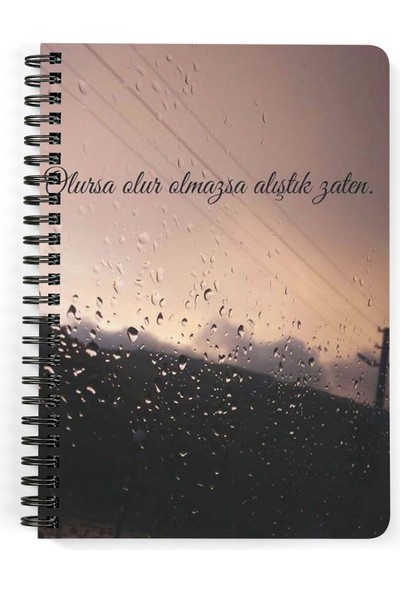 Olursa Olur Baskılı Ahşap Kapaklı Defter 15X20 cm DFT2461