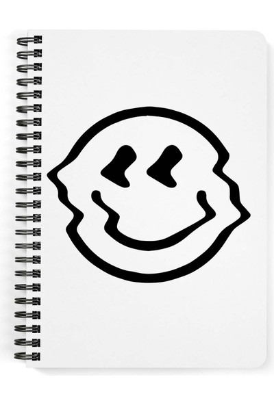 Gülen Yüz Baskılı Ahşap Kapaklı Defter 15X20 cm DFT6787