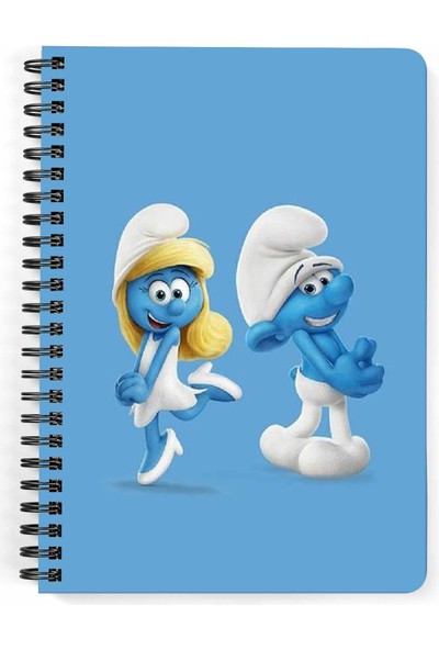 Şirinler Baskılı Ahşap Kapaklı Defter 15X20 cm DFT4362