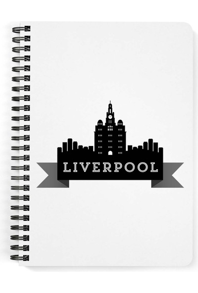 Livepool Ingiltere Baskılı Ahşap Kapaklı Defter 15X20 cm DFT2236