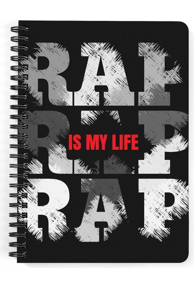 Rap Is My Life Baskılı Ahşap Kapaklı Defter 15X20 cm DFT5343