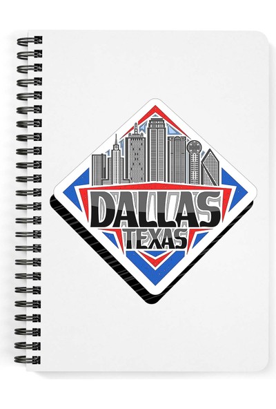 Astak Dallas Texas Baskılı Ahşap Kapaklı Defter 15X20 cm DFT2172