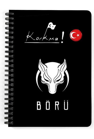 Börü Baskılı Ahşap Kapaklı Defter 15X20 cm DFT5679