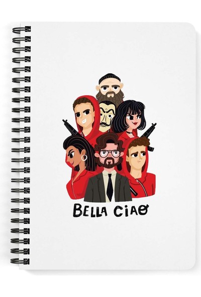 Bella Ciao Baskılı Ahşap Kapaklı Defter 15X20 cm DFT6898 Bella Ciao Baskılı Ahşap Kapaklı Defter 15X20 cm DFT6898