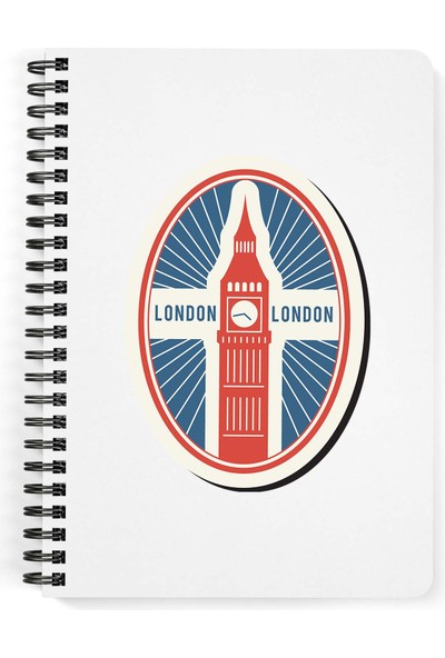 London Baskılı Ahşap Kapaklı Defter 15X20 cm DFT2207