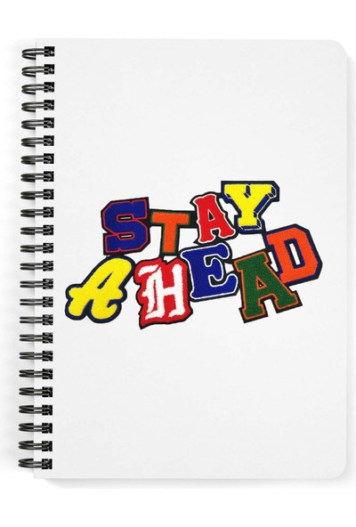Stay Ahead Baskılı Ahşap Kapaklı Defter 15X20 cm DFT6807 Stay Ahead Baskılı Ahşap Kapaklı Defter 15X20 cm DFT6807