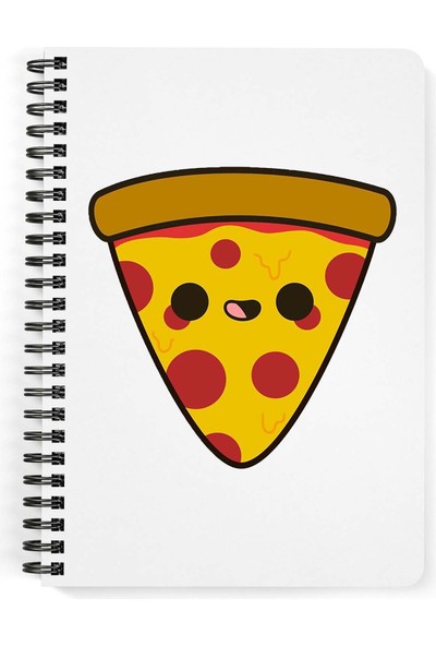 Pizza Baskılı Ahşap Kapaklı Defter 15X20 cm DFT5783