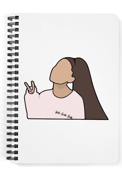 Ariana Grande Baskılı Ahşap Kapaklı Defter 15X20 cm DFT6759