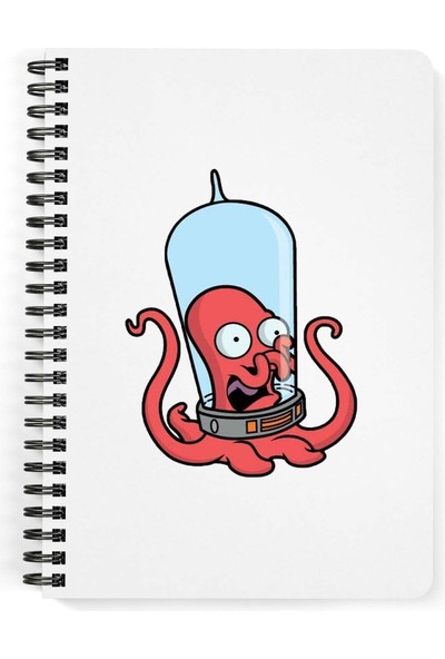 Ahtapot Baskılı Ahşap Kapaklı Defter 15X20 cm DFT6823