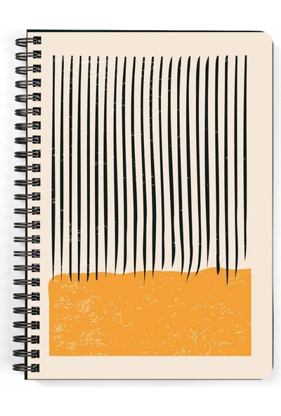 Şekiller Baskılı Ahşap Kapaklı Defter 15X20 cm DFT5244