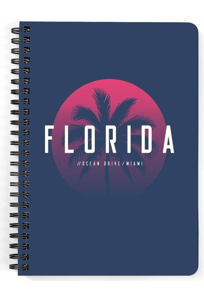 Florida Baskılı Ahşap Kapaklı Defter 15X20 cm DFT3978