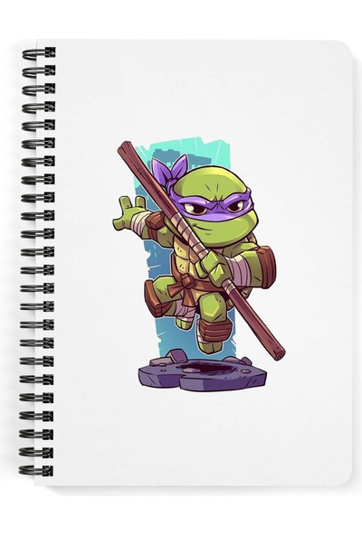 Ninja Kaplumbağalar Baskılı Ahşap Kapaklı Defter 15X20 cm DFT6622