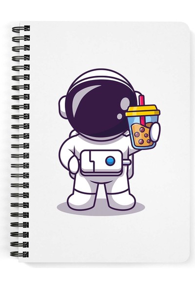 Uzay Içeceği Baskılı Ahşap Kapaklı Defter 15X20 cm DFT1877