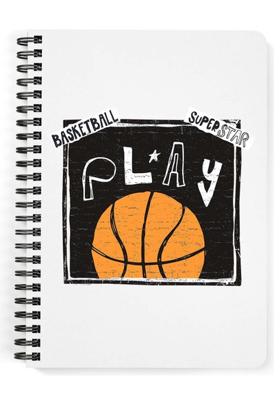 Play Basketball Baskılı Ahşap Kapaklı Defter 15X20 cm DFT2051