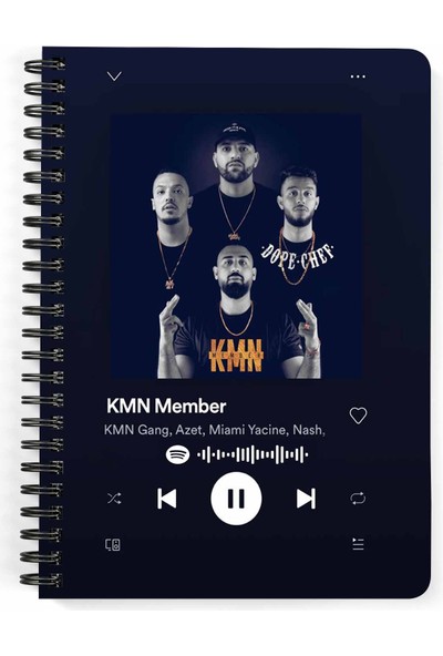 Kmn Member Spotify Karekodlu Baskılı Ahşap Kapaklı Defter 15X20 cm DFT2866 Kmn Member Spotify Karekodlu Baskılı Ahşap Kapaklı Defter 15X20 cm DFT2866