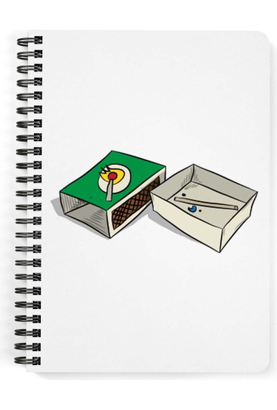 Kibrit Baskılı Ahşap Kapaklı Defter 15X20 cm DFT1308