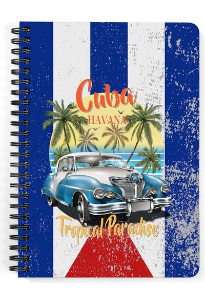 Havana Baskılı Ahşap Kapaklı Defter 15X20 cm DFT4008