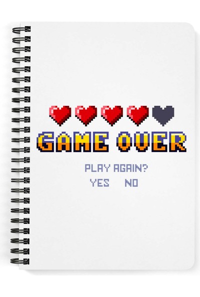 Game Over Baskılı Ahşap Kapaklı Defter 15X20 cm DFT1789 Game Over Baskılı Ahşap Kapaklı Defter 15X20 cm DFT1789