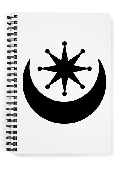 Ay Yıldız Baskılı Ahşap Kapaklı Defter 15X20 cm DFT707