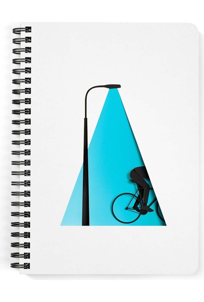Bisiklet Baskılı Ahşap Kapaklı Defter 15X20 cm DFT1396
