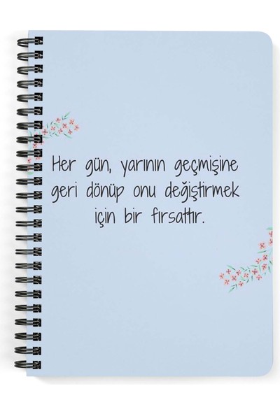 Motivasyon Baskılı Ahşap Kapaklı Defter 15X20 cm DFT2474