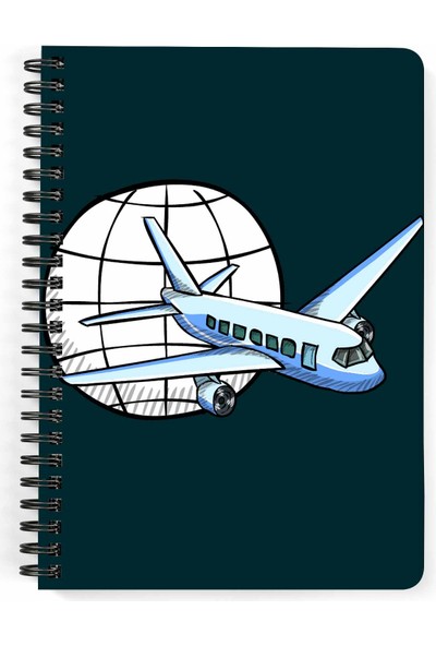 Travel Baskılı Ahşap Kapaklı Defter 15X20 cm DFT4083