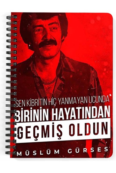Müslüm Gürses Baskılı Ahşap Kapaklı Defter 15X20 cm DFT4037