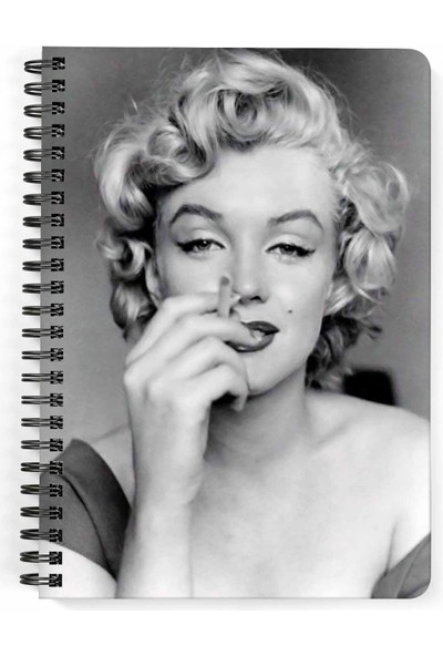 Marilyn Monroe Baskılı Ahşap Kapaklı Defter 15X20 cm DFT3721