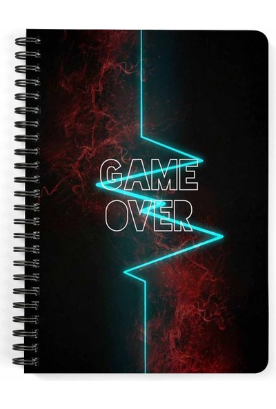 Game Over Baskılı Ahşap Kapaklı Defter 15X20 cm DFT4367 Game Over Baskılı Ahşap Kapaklı Defter 15X20 cm DFT4367