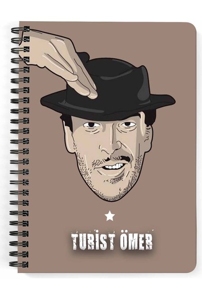 Turist Ömer Baskılı Ahşap Kapaklı Defter 15X20 cm DFT4165