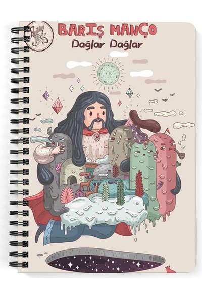 Barış Manço Baskılı Ahşap Kapaklı Defter 15X20 cm DFT2722 Barış Manço Baskılı Ahşap Kapaklı Defter 15X20 cm DFT2722