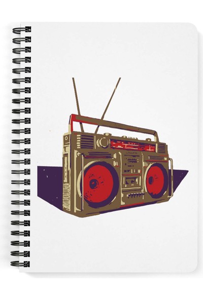 Radio Baskılı Ahşap Kapaklı Defter 15X20 cm DFT1648