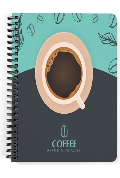 Kahve Baskılı Ahşap Kapaklı Defter 15X20 cm DFT674