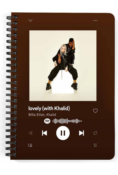 Lovely Billie Eilish Khalid Spotify Karekodlu Baskılı Ahşap Kapaklı Defter 15X20 cm DFT2844 Lovely Billie Eilish Khalid Spotify Karekodlu Baskılı Ahşap Kapaklı Defter 15X20 cm DFT2844