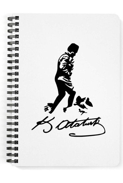 Kemal Atatürk Imza Baskılı Ahşap Kapaklı Defter 15X20 cm DFT1467 Kemal Atatürk Imza Baskılı Ahşap Kapaklı Defter 15X20 cm DFT1467